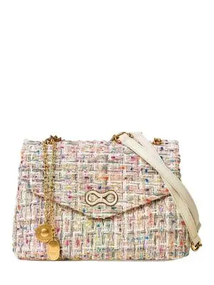 TWINSET Tweed Chain Satchel - Neutrals
