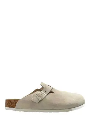 BIRKENSTOCK Boston Suede Clogs - Neutrals