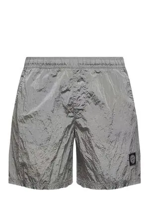 Stone Island Logo Swim Shorts - Grey