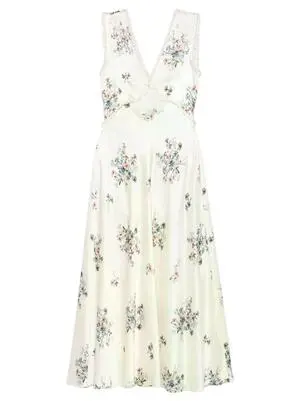 DÔEN Tahlia Floral-print Midi Dress - Neutrals