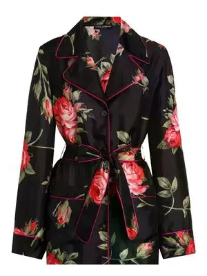 DOLCE & GABBANA Floral-Print Belted Blouse
