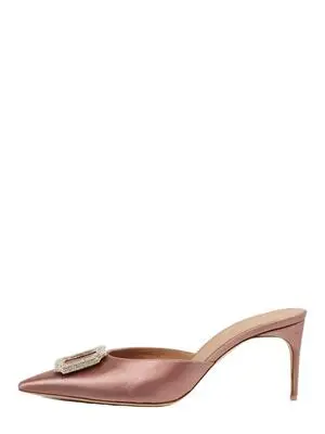 MALONE SOULIERS Satin Crystal Embellished Mules - Pink