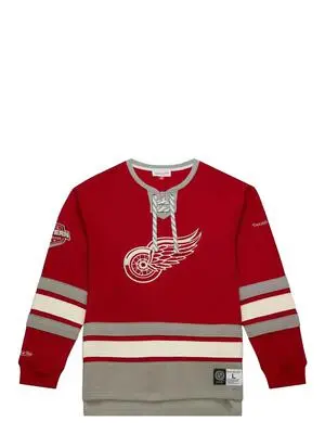 Mitchell & Ness Detroit Wings Lace-up Pullover - Red