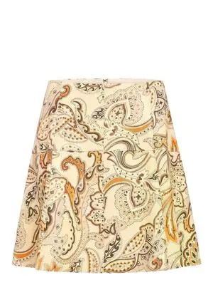 MARIE OLIVER Crawford Paisley-print Mini Skirt - Neutrals
