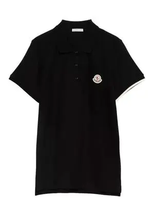 Moncler Logo-detail Polo Top - Black