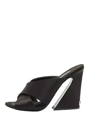 Dolce & Gabbana Criss-cross Satin Sandals - Black