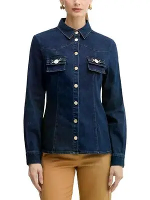 FRACOMINA Flap-pocket Denim Shirt - Blue