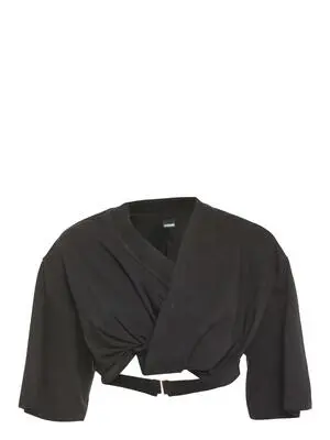 Jacquemus Le Bahia Court Blouse - Black