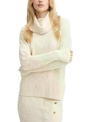 FRACOMINA Cable-knit Roll-neck Sweater - Neutrals