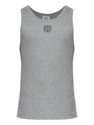 Vetements Graphic Ribbed Tank Top - Grey