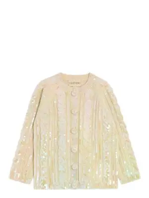 Valentino Garavani Sequin-embellished Cardigan - Neutrals