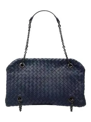 Bottega Veneta Nappa Intrecciato Duo Shoulder Bag - Blue