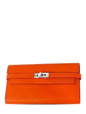 Hermès 2016 Epsom Kelly Longue Wallet - Orange