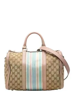 Gucci Gg Canvas Web Joy Boston Satchel - Brown