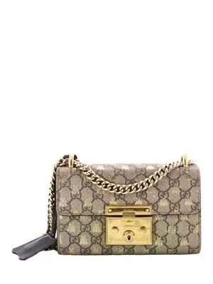 Gucci Padlock Printed Gg Coated Canvas Small Shoulder Bag - Brown
