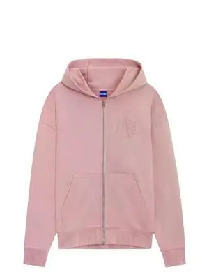 Hugo Embossed Zip-up Hoodie - Pink