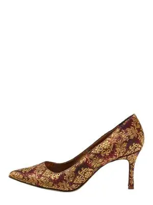 Manolo Blahnik Bb Brocade Pointed-toe Pumps - Red