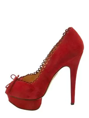CHARLOTTE OLYMPIA Scalloped-trim Platform Pumps - Red