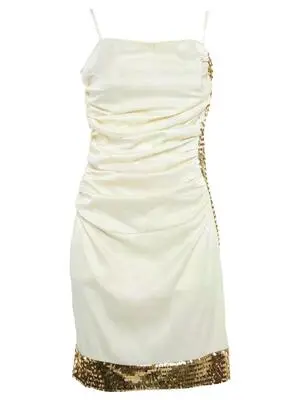 INVITO HAUTE COUTURE Ruched Sequin Dress - White