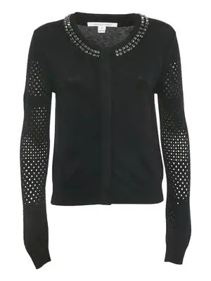 Diane Von Furstenberg Studded Cardigan - Black