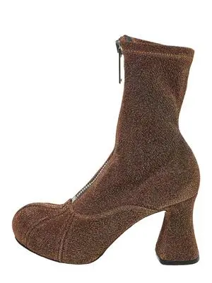 Stella McCartney Groove Lurex Ankle Boots - Brown
