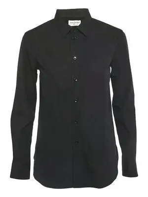 Saint Laurent Long-sleeve Cotton Shirt - Black