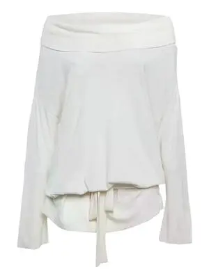 Max Mara Knitted Tie-waist Top - White