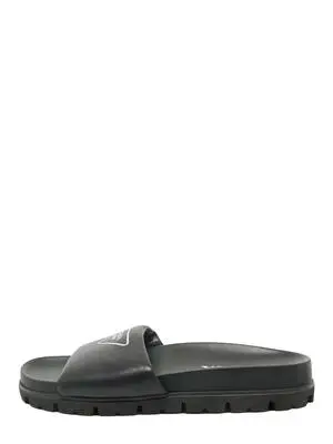 Prada Padded Leather Slides - Black