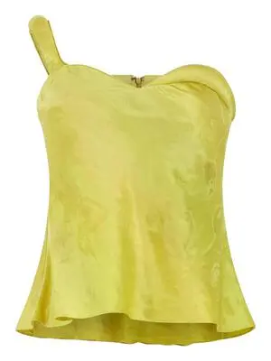 Rosie Assoulin Jacquard One-shoulder Top - Yellow
