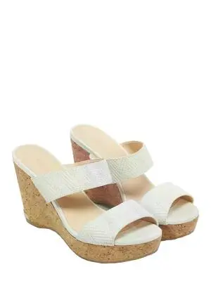 JIMMY CHOO Prima Wedge-heel Sandals - White