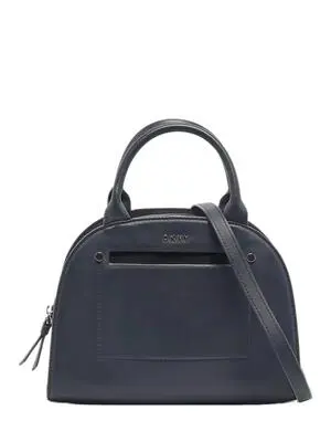 Dkny Leather Logo-detail Tote Bag - Blue