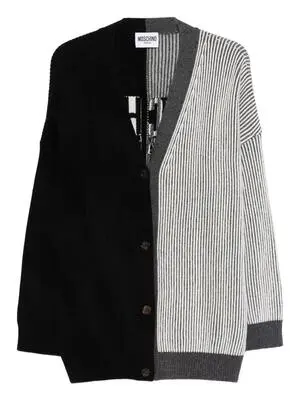 Moschino Striped Color-block Cardigan - Black