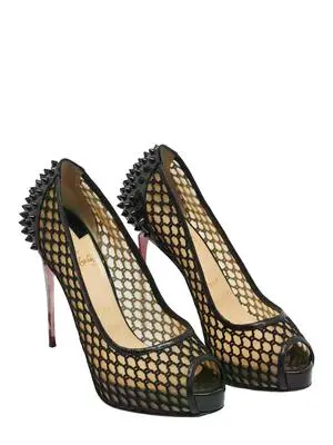 CHRISTIAN LOUBOUTIN Mesh Spike Platform Pumps - Black
