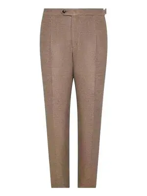 FRANZESE COLLECTION Dart Trousers With Double Waistband - Brown