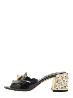 Dolce & Gabbana Pearl-embellished Slide Mule - Black