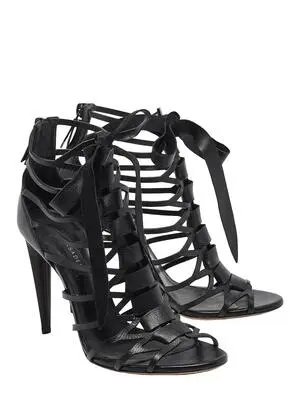 Casadei Leather Strappy Sandals - Black