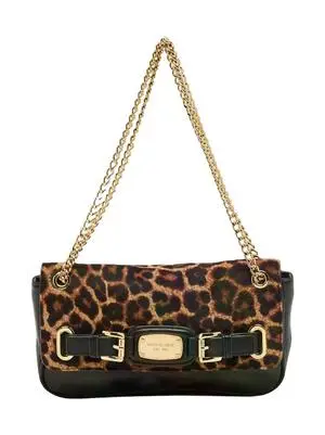 Michael Kors Hamilton Leopard-print Shoulder Bag - Black