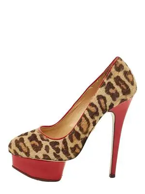 CHARLOTTE OLYMPIA Polly Leopard-print Heeled Pumps - Brown