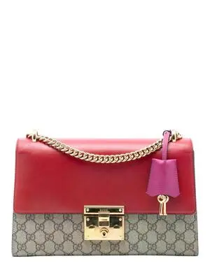 Gucci Medium Gg Supreme Padlock Shoulder Bag - Brown