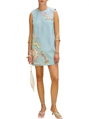 ALEMAIS Azar Mini Dress - Blue