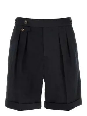 Brunello Cucinelli Pleated Bermuda Shorts - Blue