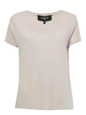 Paule Ka Short-sleeve Scoop-neck T-shirt - Neutrals