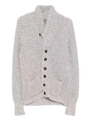 N.peal Textured Kensington Cardigan - Grey