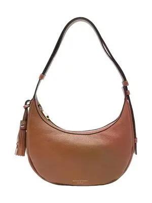 ASPINAL OF LONDON Pebble Leather Satchel With Tassel Detail - Brown