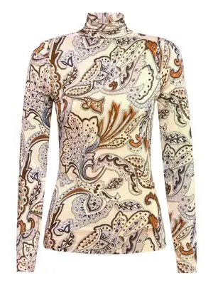 MARIE OLIVER Paisley-Print Roll-Neck Top