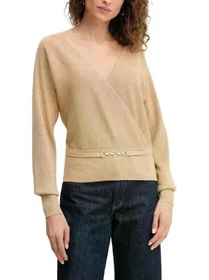 FRACOMINA V-neck Buckle Sweater - Neutrals