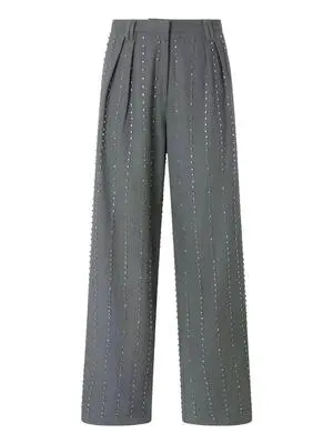 Pinko Pleated Embellished Trousers - Grey