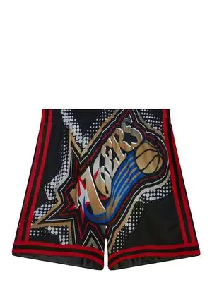 Mitchell & Ness Philadelphia 76ers Big Face 7.0 Shorts - Black