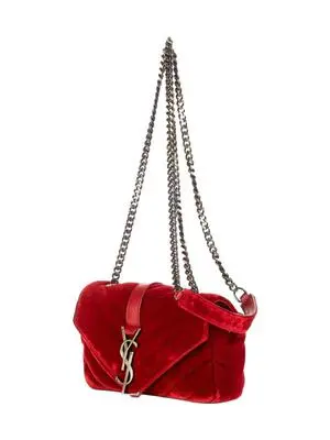 Saint Laurent Chevron Shoulder Bag - Red