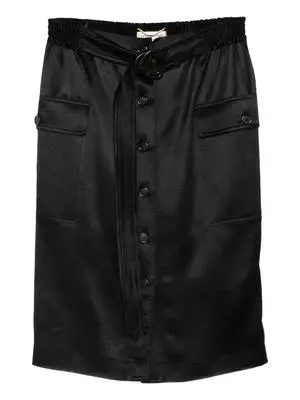 Saint Laurent Buttoned Mini Skirt - Black